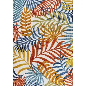 JONATHAN Y Tropics Palm Leaves Indoor/outdoor Area Rug - Cream/orange