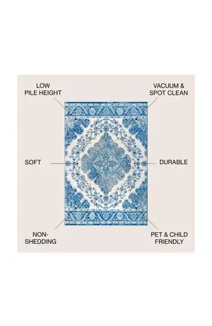 JONATHAN Y Bohemian Flair Boho Vintage Medallion Area Rug - Cream/blue