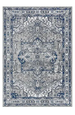 JONATHAN Y Modern Persian Vintage Medallion Area Rug - Light Gray/navy