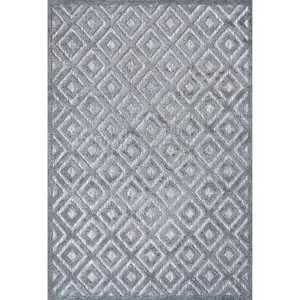 JONATHAN Y Portmany Neutral Diamond Trellis Indoor/outdoor Area Rug - Graphite