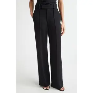 Proenza Schouler Weyes Crepe Straight Leg Pants - Black
