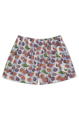 DRUTHERS NYC Organic Cotton Fig Spread Boxer Short Blue White Stripe