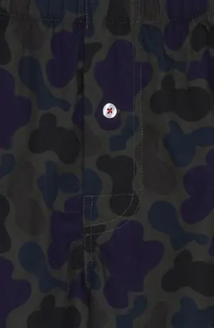 DRUTHERS NYC Organic Cotton Duck Camo Boxer Short - Navy