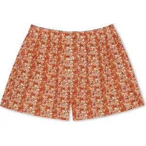 DRUTHERS NYC Organic Cotton Takeshi Matsumi Cone Shell Boxer Short Orange