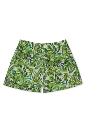 DRUTHERS NYC Organic Cotton House Plants Boxer Short - White