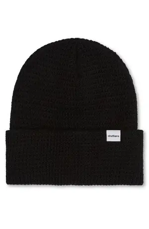 DRUTHERS NYC Druthers NYC Organic Cotton Waffle Knit Beanie Black