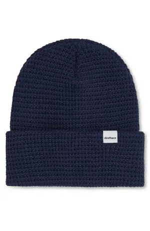 DRUTHERS NYC Druthers NYC Organic Cotton Waffle Knit Beanie Navy