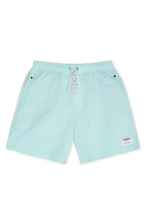 DRUTHERS NYC Italian Recycled Nylon Swim Trunk - Aqua