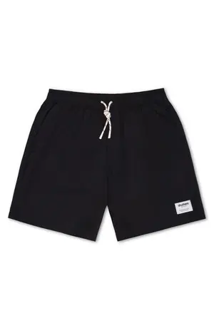 DRUTHERS NYC Italian Recycled Nylon Swim Trunk - Black