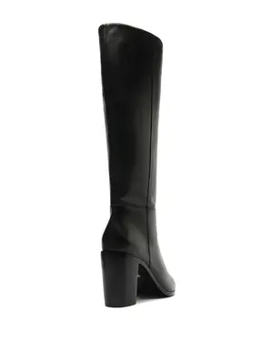 Schutz Mikki Up Block Heel Boots - Black