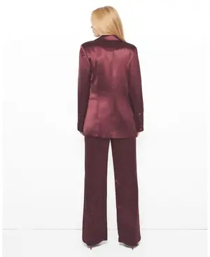 AS By DF Collins Satin Boyfriend Blazer - Decadent Wine