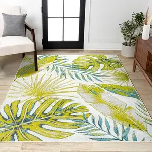 JONATHAN Y Monstera Tropical Leaves Area Rug