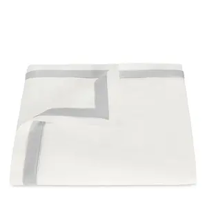 MATOUK Ambrose Sateen Duvet Cover, Full/queen - Bone/silver