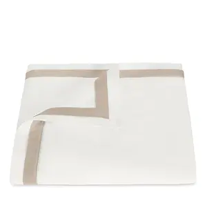 MATOUK Ambrose Sateen Duvet Cover, Full/queen - Bone/silver