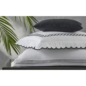 MATOUK Ambrose Sateen Standard Sham - Bone/silver