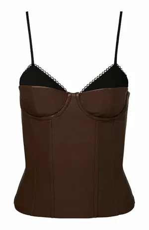 WeWoreWhat Corset Vegan Leather Top