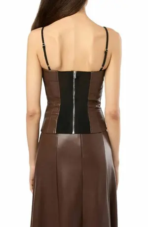 WeWoreWhat Corset Vegan Leather Top