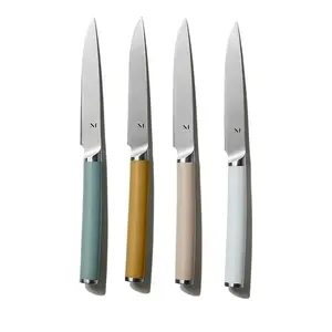 MATERIAL Matte Stainless Steel Set Of 4 Table Knives And Holder - Willow