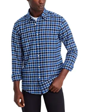 BOSS Cotton Check Slim Fit Button Down Shirt