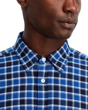 BOSS Cotton Check Slim Fit Button Down Shirt