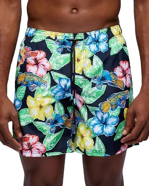 Sundek 7" Floral Boardshorts - Black