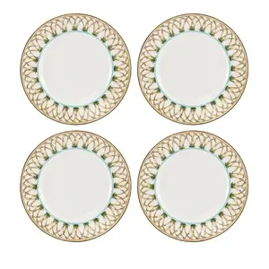 LENOX Colonial Bamboo Accent Plates, Set Of 4 - White