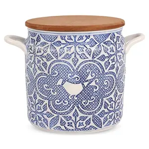 VIETRI Uccello Blu Biscotti Jar - Light/pastel