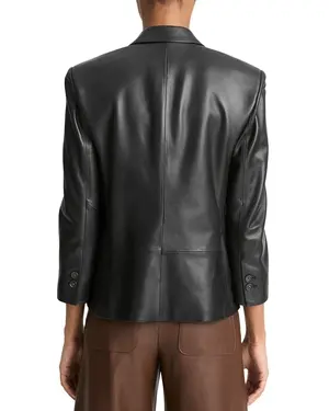 Vince Shrunken Leather Blazer