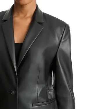 Vince Shrunken Leather Blazer