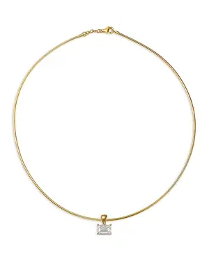 Bloomingdale'S Certified Lab Grown Diamond Emerald Cut Omega Chain Pendant Necklace - Gold