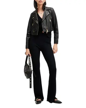 ALLSAINTS Elora Cropped Leather Biker Jacket