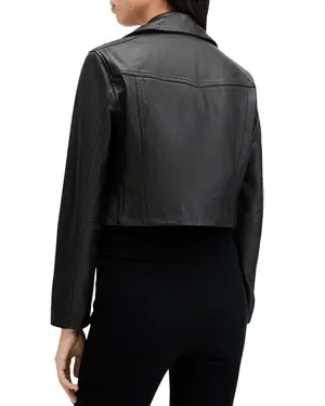 ALLSAINTS Elora Cropped Leather Biker Jacket