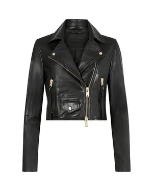 ALLSAINTS Elora Cropped Leather Biker Jacket