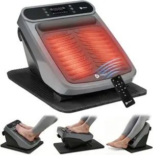 LIFEPRO Foot Massager With Heat For Neuropathy Relief Soothing Calf & Foot Therapy - Grey