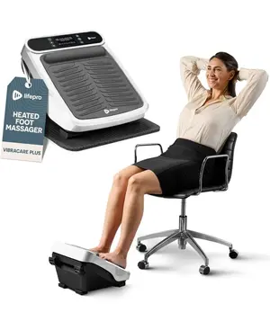 LIFEPRO Foot Massager With Heat For Neuropathy Relief Soothing Calf & Foot Therapy - White