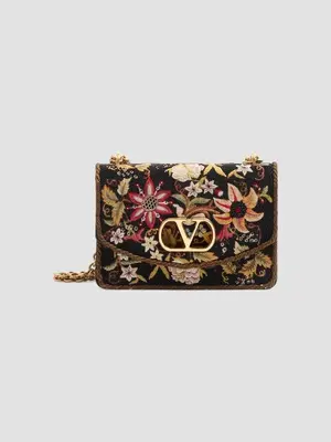 Valentino Garavani Valentino Garavani Vain Embroidered Shoulder Bag Multicolored