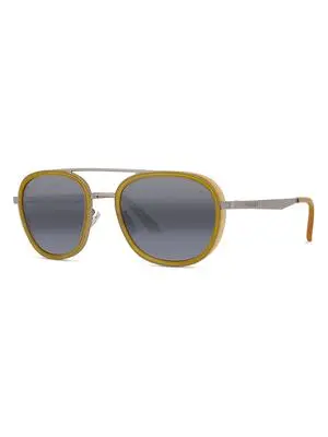 Vuarnet Edge 03 54mm Geometric Sunglasses - Blue Mirror Light Brown