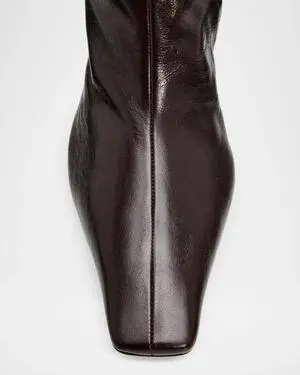 Khaite Ona Knee-high Leather Boots - Chocolate