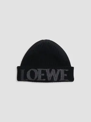 Loewe Logo Wool Beanie - Black