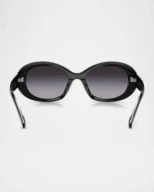Tory Burch Ty7214u Oval Sunglasses - Black