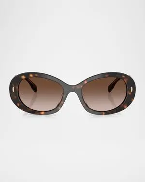 Tory Burch Tory Burch TY7214U Oval Sunglasses Tortoise