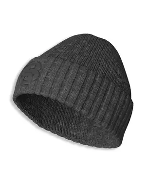 Hugo Boss Edo Wool Blend Ribbed Knit Beanie - Medium Grey