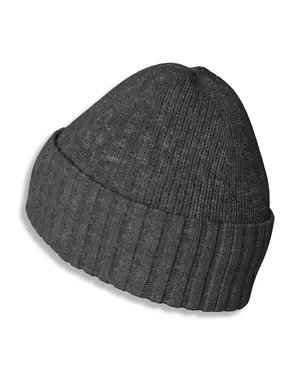 Hugo Boss Edo Wool Blend Ribbed Knit Beanie - Medium Grey