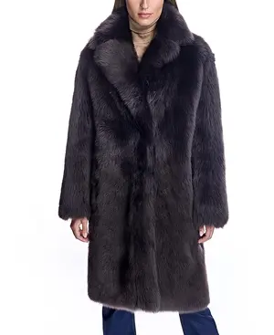 MAXIMILIAN Shearling Coat With Notch Collar