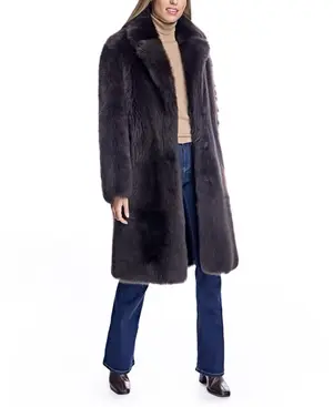 MAXIMILIAN Shearling Coat With Notch Collar
