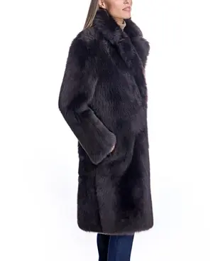MAXIMILIAN Shearling Coat With Notch Collar