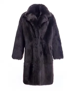 MAXIMILIAN Shearling Coat With Notch Collar