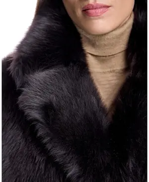 MAXIMILIAN Shearling Coat With Notch Collar