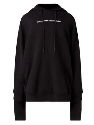 Off-White Double Sleeves Logo Print Oversized Hoodie