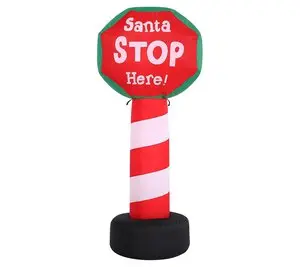 FRASER HILL FARM 3.5' Tall Prelit 'santa Stop H Ere' Inflatable - One-color